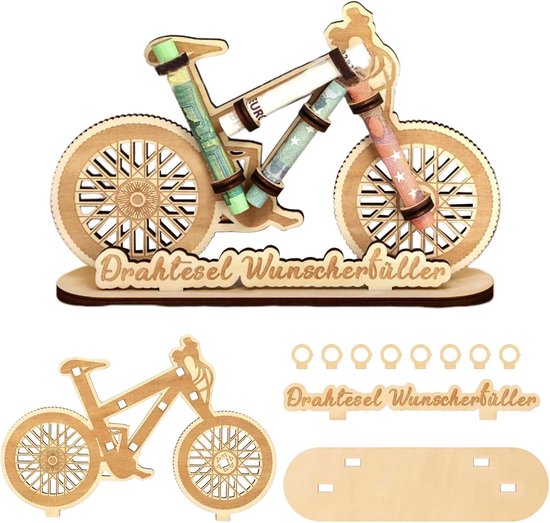 Decoratie voor fiets - cadeau van hout - geldcadeau - model voor fiets ...