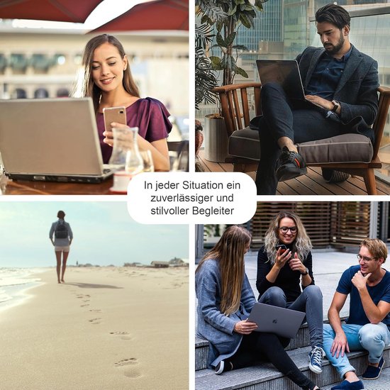 Leren rugzak voor heren en dames - 14 inch - middelgroot - zakelijk en ...