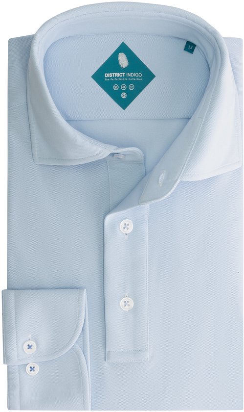 District Indigo Pique Performance Polo LS Light Blue (7.42.410.780 ...