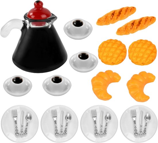 Miniatuur Eten en Drinken Set voor Poppenhuiskeuken - 1:12 Schaal ...