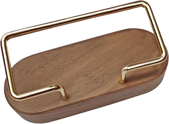 Houten Visitekaartjeshouder Desktop Organiser - Mooie Walnoot Houten ...