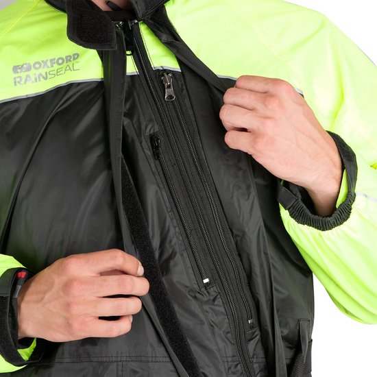 Waterdichte Motor Overal Regenpak voor Mannen en Vrouwen - Zwart/Fluo | bol