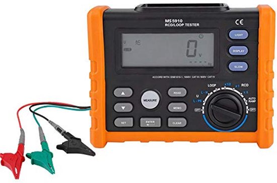 RCD-tester MS5910 lekstroomschakelaartester, digitale weerstandsmeter ...