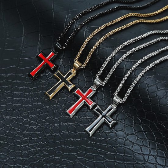 Kruis Hanger Ketting van Roestvrij Staal met Tarwe Ketting voor Mannen ...