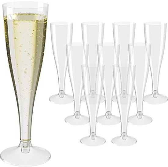 Champagneglazen set van kunststof - 100 ml, glashelder, BPA-vrij ...