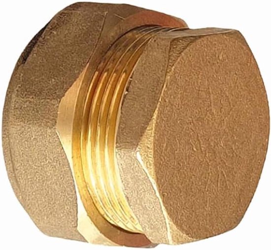 Messing Buis Compressie Fitting voor waterleidingen 25mm met Stop End ...