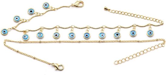 Ronte - Enkelbandje met verstelbare lagen, boze ogen design, ideaal ...