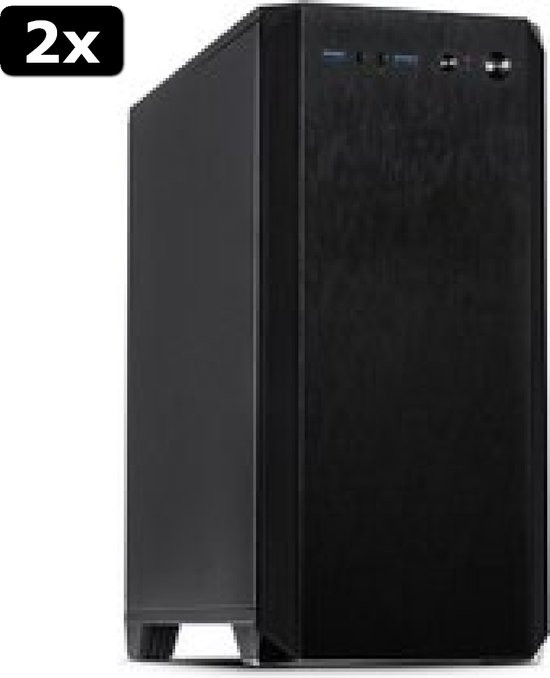 2x Inter-Tech - Micro Tower H-606 PC-behuizing ATX - Zwart | bol.com