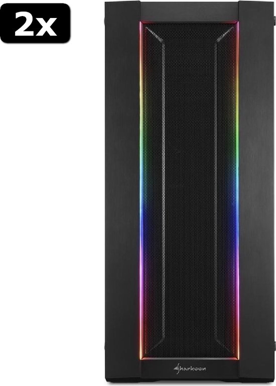 2x Sharkoon ELITE SHARK CA200M Midi Tower Zwart | bol.com