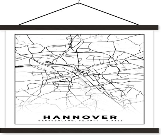 Posterhanger incl. Poster - Schoolplaat - Hannover - Kaart - Stadskaart ...