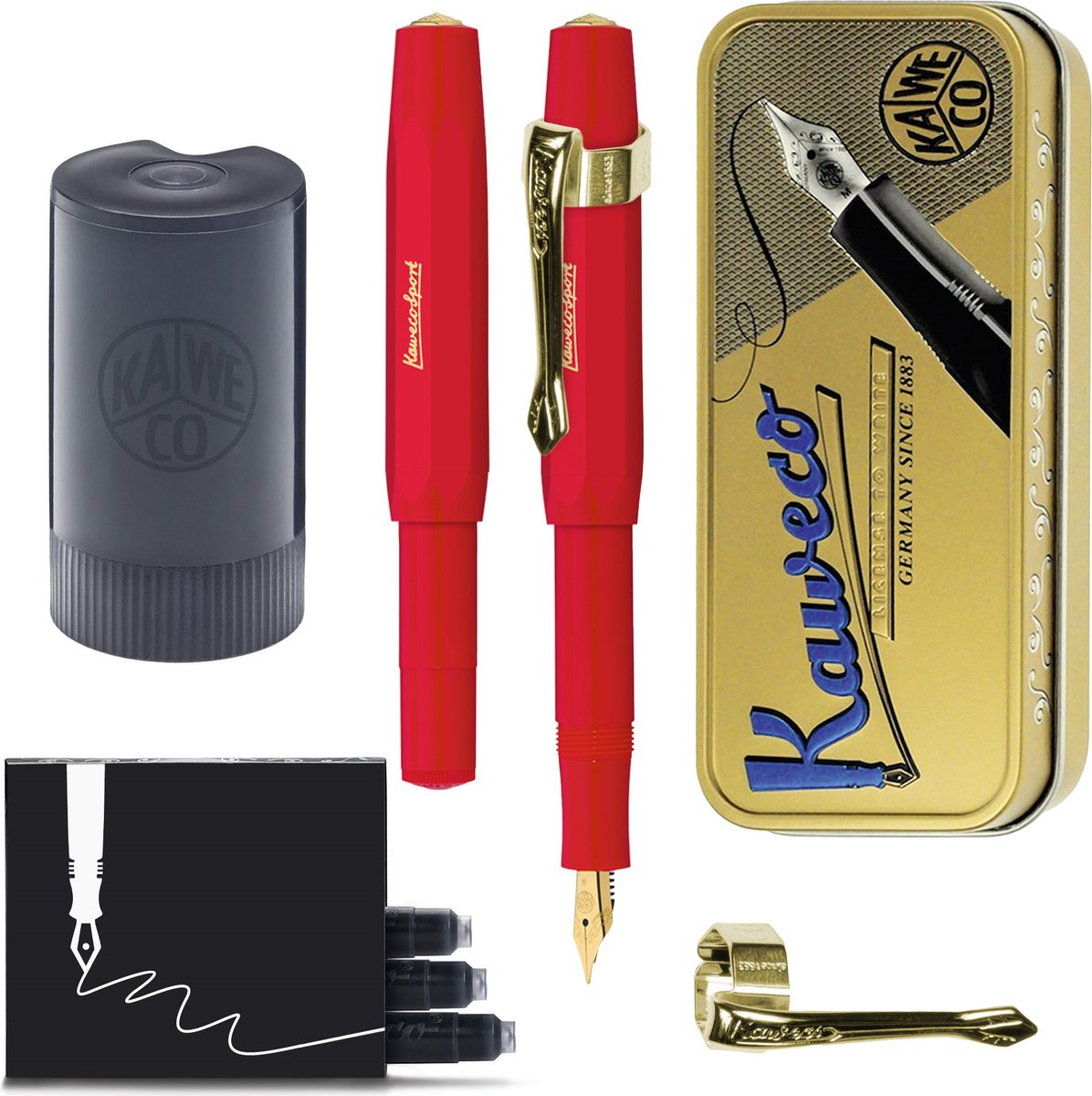 Kaweco - Coffret cadeau - (5 pièces) - Stylo plume CLASSIC SPORT RED ...