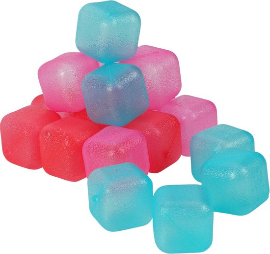 54x Plastic herbruikbare ijsklontjes/ijsblokjes gekleurd | bol