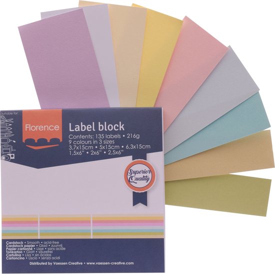 Florence Label Blok 3 Maten Pastels | bol