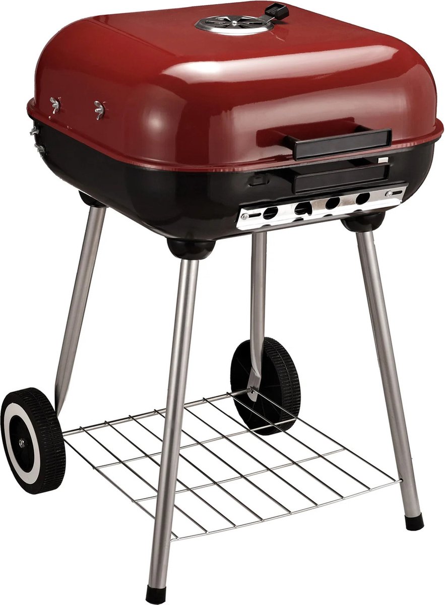 Houtskool barbecue - BBQ - Grill - Barbeque - 47,5 cm - Rood | bol