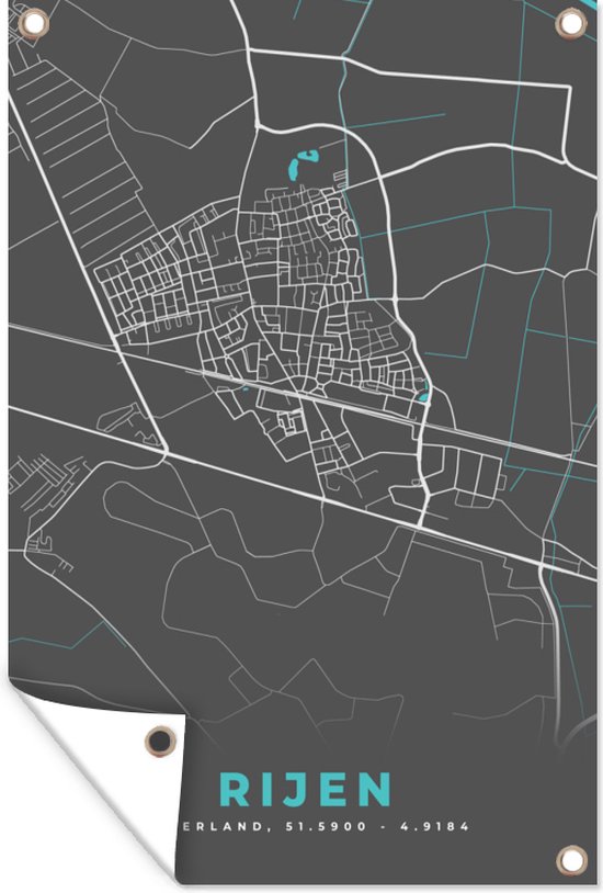 Muurdecoratie Plattegrond - Rijen - Kaart - Stadskaart - 120x180 cm ...