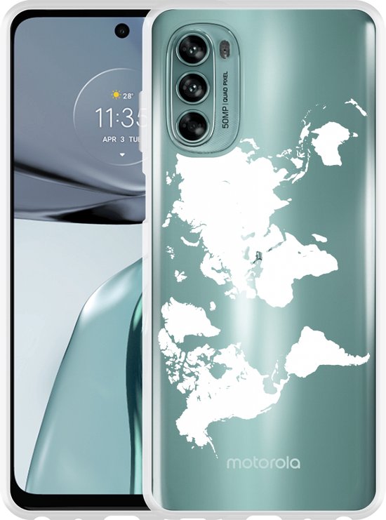 Cazy Hoesje geschikt voor Motorola Moto G62 5G - World Map | bol