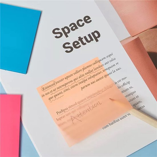 Transparante sticky notes Oranje - Doorzichtige - Notitie blaadjes ...