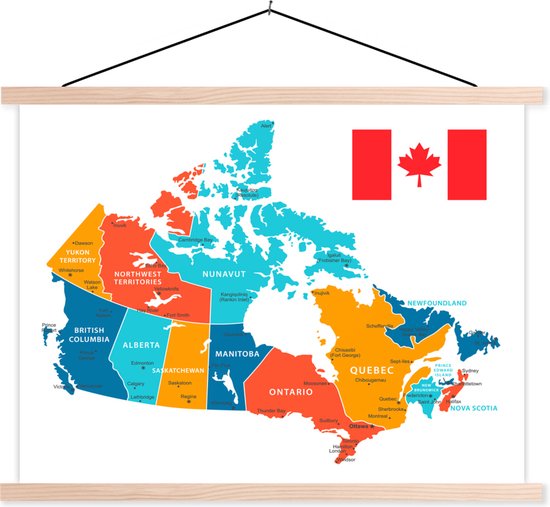 illustration du Canada avec affiches scolaires des provinces colorées ...