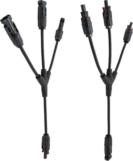 MC4 Zonnepaneel Y Splitter - MXY3B - 3x Female naar 1 Male + 3x Male naar 1x Female | bol.com