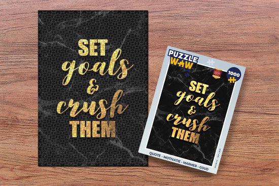 Puzzel Quote - Motivatie - Marmer print - Goud - Legpuzzel - Puzzel ...