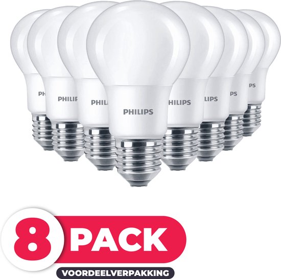 Philips LED E27 - 13W (100W) - Warm Wit Licht - Niet Dimbaar - 8 stuks | bol