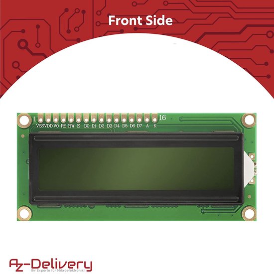 AZDelivery HD44780 1602 LCD-Module Weergave 2x16 Tekens compatibel met Arduino... | bol