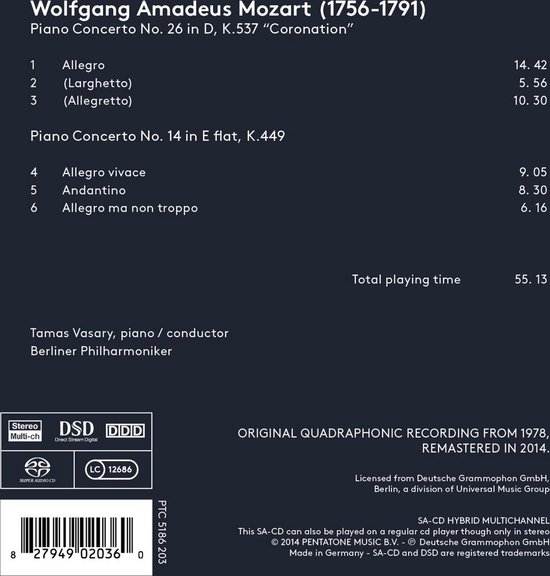 Tamas Vasary - Piano Concertos Nos. 14 & 26 (Super Audio CD), Berlin ...