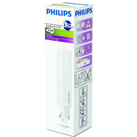 Philips CorePro LED PLC G24d-2 Fitting - 6.5W-18W - 840 - 2P - 33x147 mm - Neutraal Wit | bol