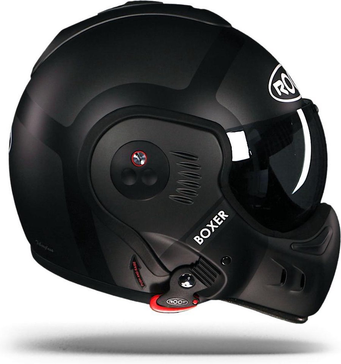 ROOF Boxer V8 Bond Titan Mat Zwart Systeemhelm - Motorhelm - Maat S ...