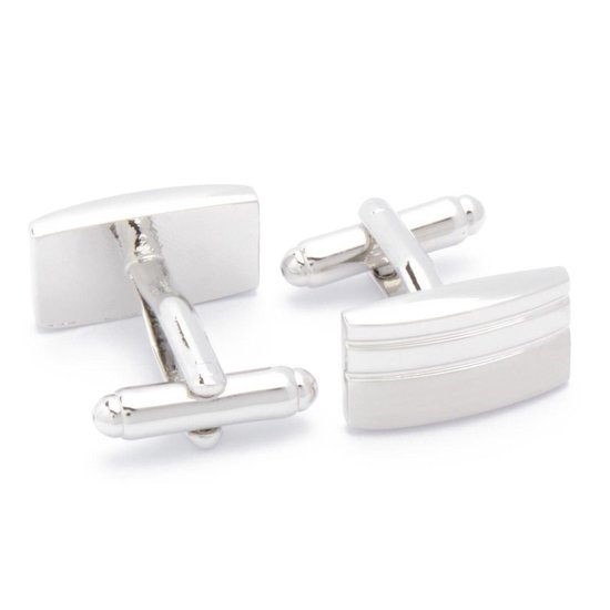 Manchetknopen - Rechthoekig met Twee Horizontale Groeven | bol