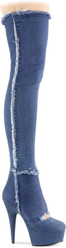 DELIGHT-3007 (EU 37 = US 7) 6 Heel, 1 3/4 PF Thigh High Boot, Side Zip ...