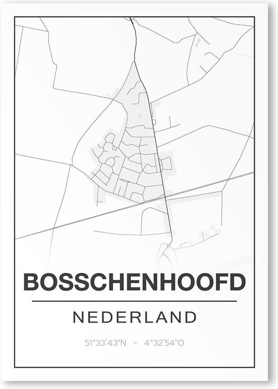 Poster/plattegrond BOSSCHENHOOFD - A4 | bol
