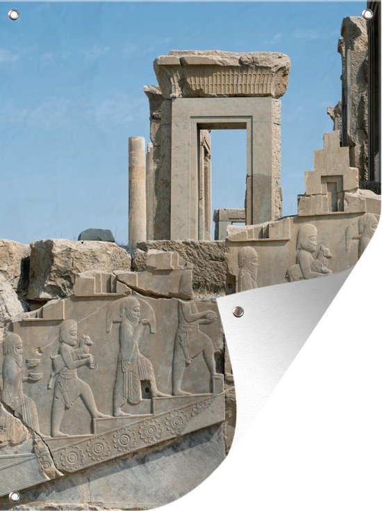 Tuin decoratie Een uitzicht op de ruïnes van gebouwen van het Perzische ...