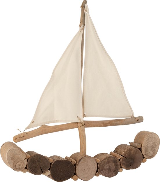 J-Line Decoratie Boot met Zeil Hout | bol.com