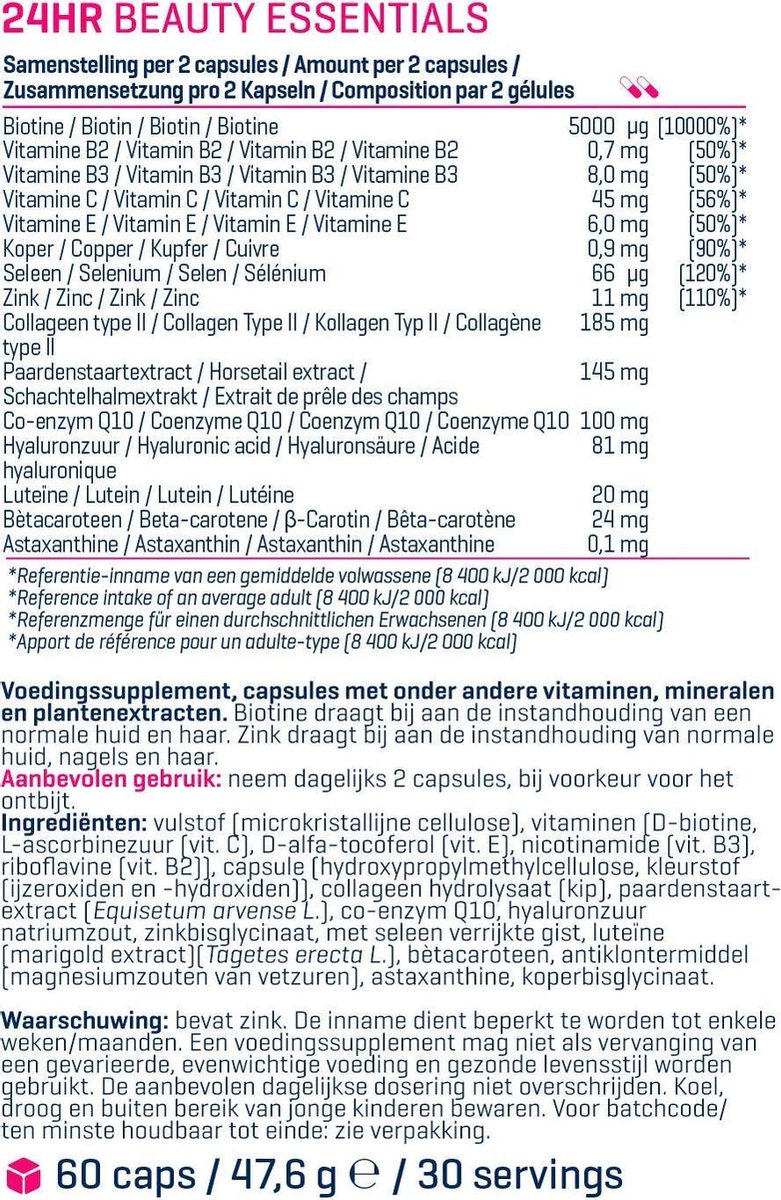 Body & Fit 24hr Beauty Essentials - Multivitamine Vrouw - Verzorging ...