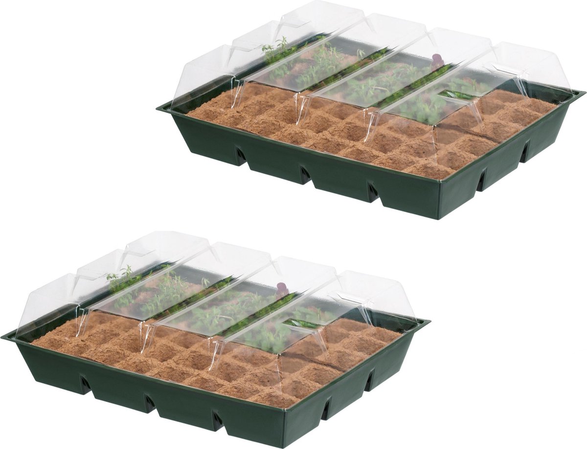 3x stuks grote kweekbakken/kweekkasten met deksel 13 x 43 x 32 cm ...