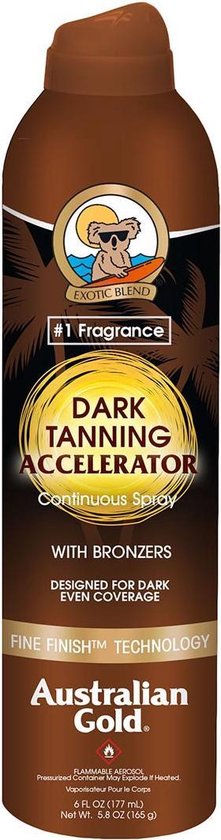 Australian Gold Dark Tanning Accelerator Continuous Spray met Bronzer ...
