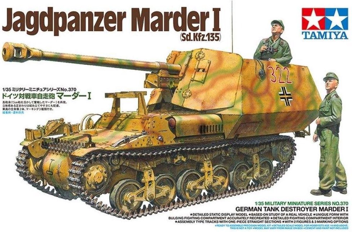 1:35 Tamiya 35370 Dt. Sd.Kfz.135 Marder I Jagdpanzer Tank Plastic kit ...