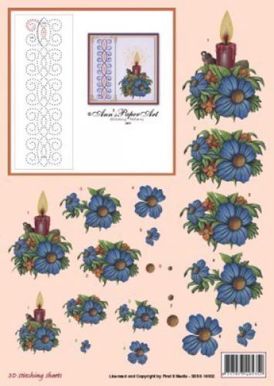 Kaars en Blauwe Bloem Stitching Sheets by Ann's Paper Art 10 stuks | bol
