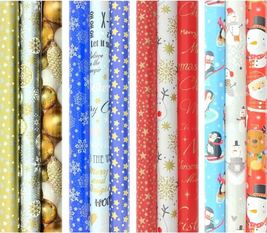 CHRISMAS COMPLETE cadeaupapier - Kerstpapier inpakpapier voor Kerst - 3 ...