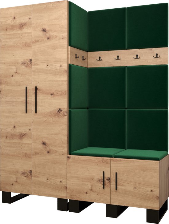 Garderobekast Ganggarderobe Compacte garderobe Vestibule Wandkast Plank ...