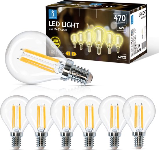 Aigostar 10ZBS - G45 Filament lamp - Ø 4,5 - LED - E14 fitting - 4W ...