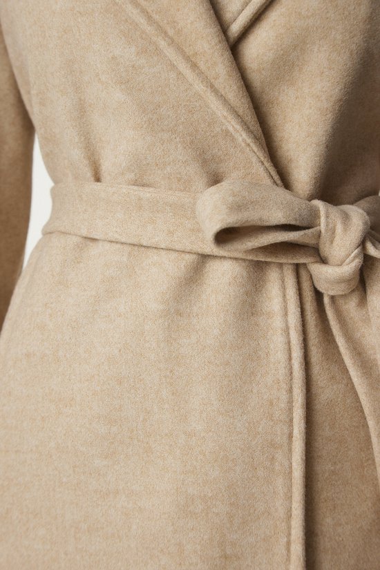 Happiness Istanbul Standaard mouw Dubbele rij knopen Beige gestempelde ...