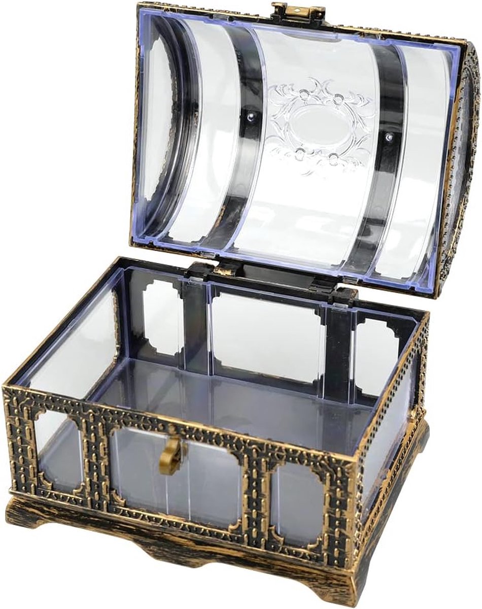 Small Treasure Chest with Lock, Transparent Antique Pirate Treasure ...