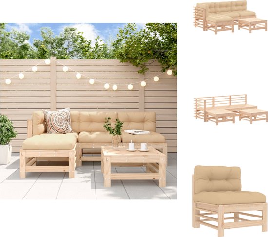 vidaXL Loungeset - Loungesets - Lounge Set - Tuinset - 5-delige ...