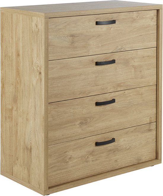Commode Chêne Livia - Largeur 90 cm - Hauteur 101 cm - Profondeur 45 cm ...