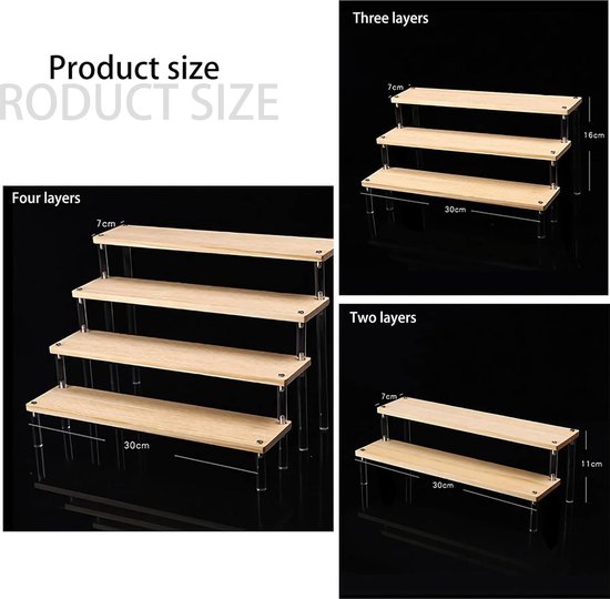Acryl display standaard trap, 4 niveaus acryl riser display standaard ...