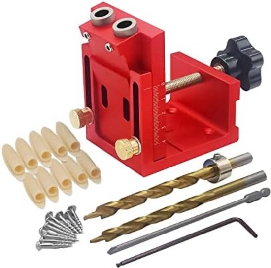 Pocket Hole Jig - Boormal - Boorhulp - Rood | bol