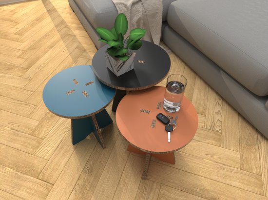 Kartonnen tafel Kyra - Duurzame Bijzettafel | Salontafel - Karton - H ...