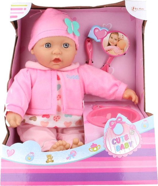 Toi Toys Cute Baby Babypop Hartjes Shirt met Accesoires | bol.com
